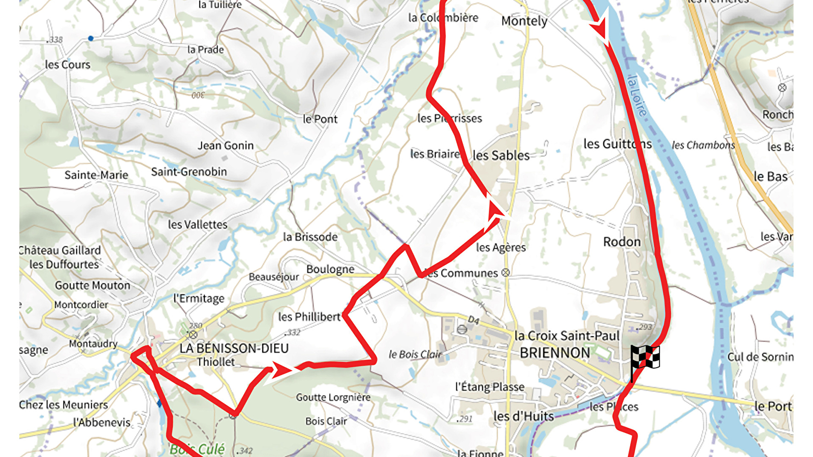 Itinéraire VTT : circuit 4 rouge, base Briennon | Bourgogne-Franche-Comté